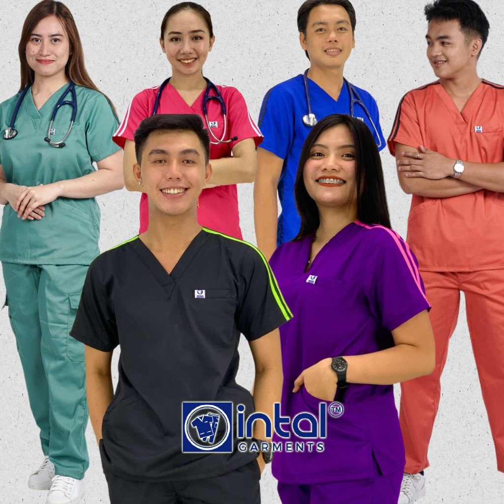 INTAL SCRUBSUIT 031B Elite MATIKAS V-Neck Shoulder Stripe Cargo 6 ...