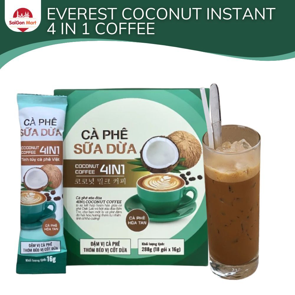 everest coconut instant 4 in 1 coffee rich aroma and creaminess of ...