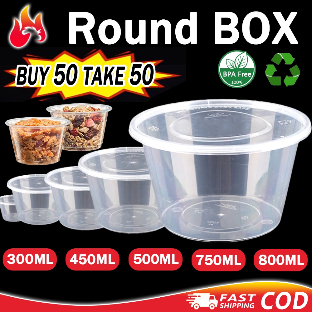 【BUY 50 TAKE 50】Round Microwavable Food Container/Microwavable Plastic ...