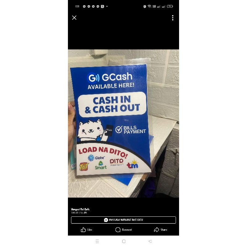 Gcash Laminated Signage Cash in Cash out | Shopee Philippines