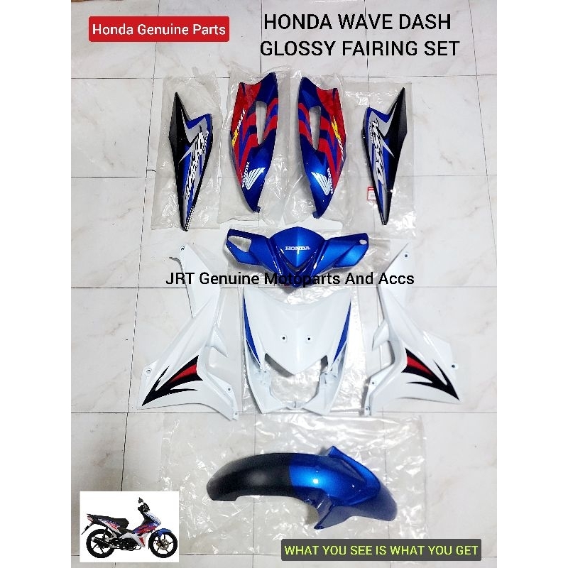 Honda Wave Dash Genuine Original Glossy Fairing Set White with Blue ...