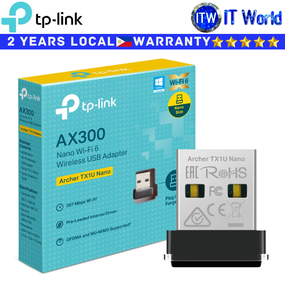 TP-Link Wireless USB Adapter Archer TX1U AX300 Nano Wi-Fi 6 Compact and Portable | itw | Shopee ...