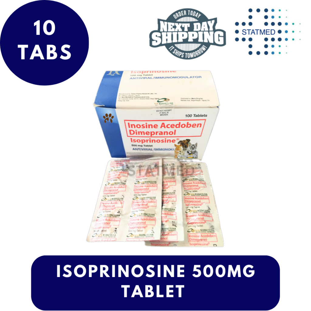 Isoprinosine 500mg Tablet Antiviral For Pets & Humns l 1 & 10 Tabs ...