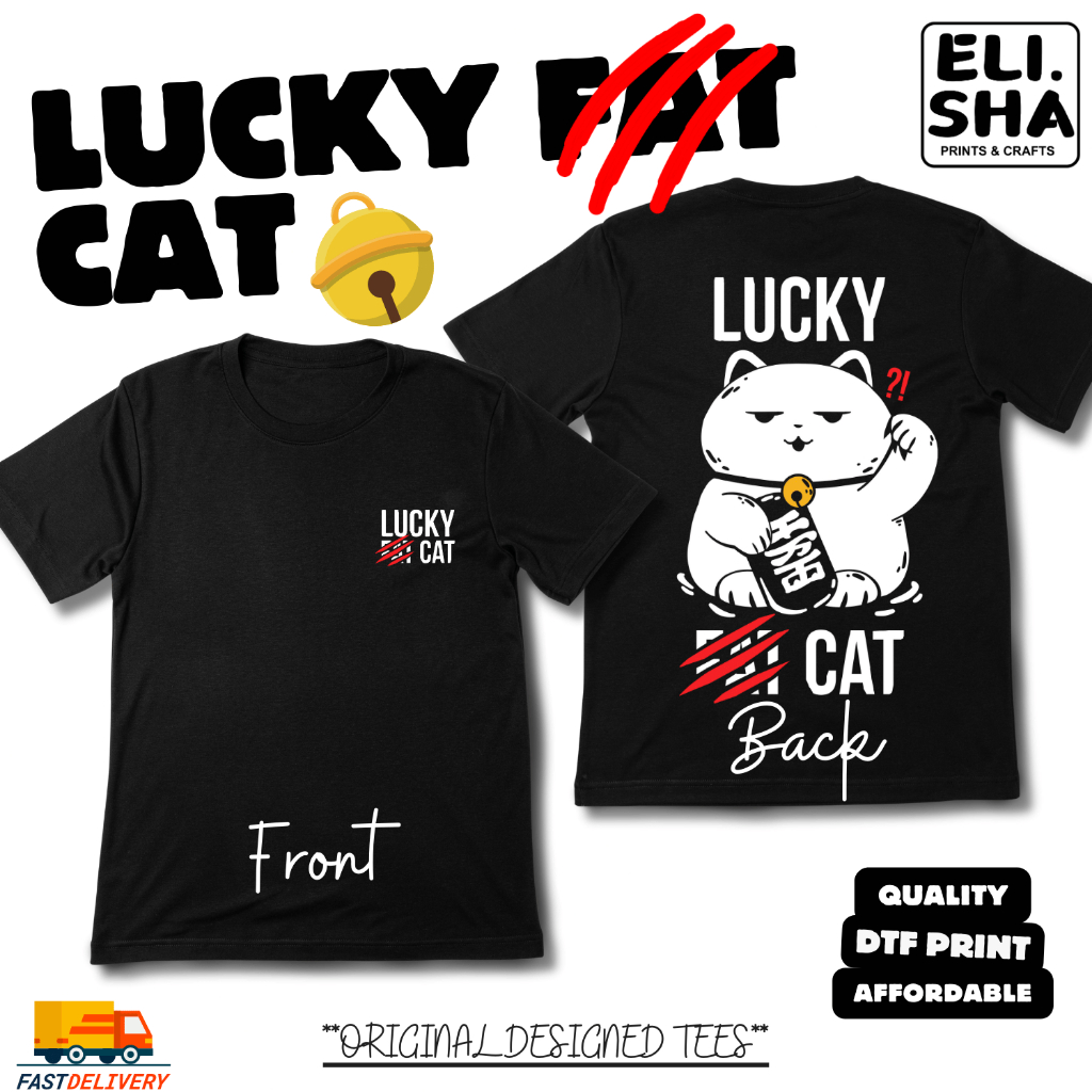 Lucky Fat Cat Design - Original Designed T-shirts - Family sizes ...