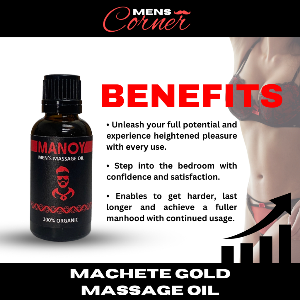 Manoy Oil Men's Massage Oil and Whitening Vitamin E Infused, Organic and Cooling Body Care - 30 ...