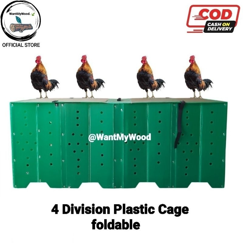 Folding Plastic Cage - 4 Division Apatan pang sabong na manok | Shopee ...