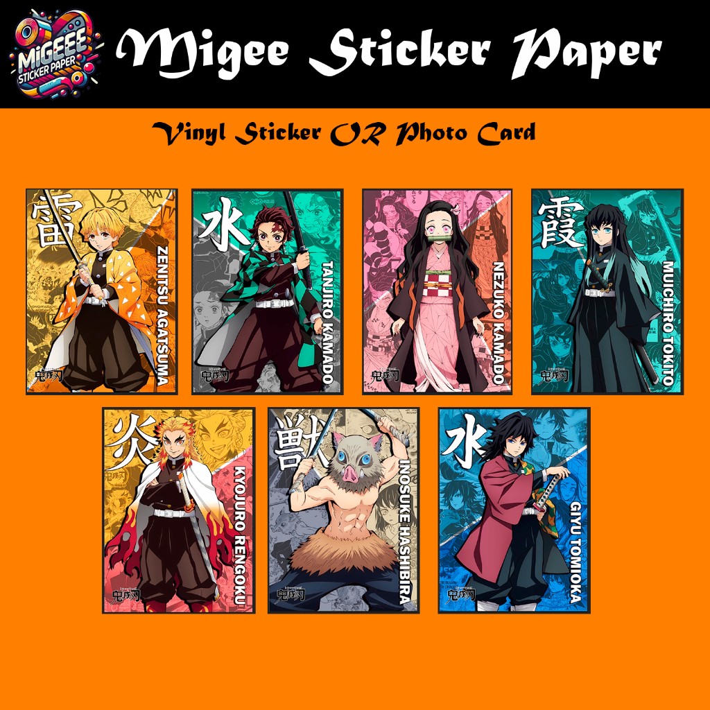 Demon Slayer (HASHIRA) Sticker and Photo Card (SOLD PER PIECE) | Shopee ...