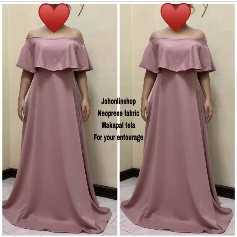 mauve ombre off shoulder neoprene gown for entourage | Shopee Philippines