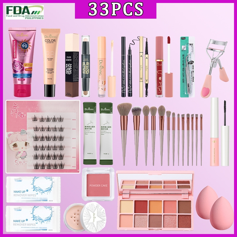 33PCS Makeup Set Powder Blush BB Cream Lipstick Concealer 3D Eyelashes ...