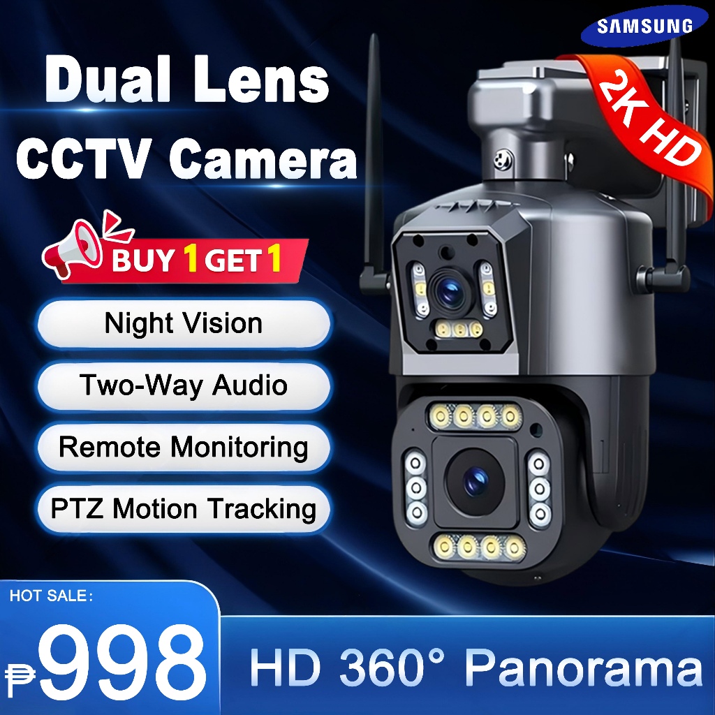 BUY 1 TAKE 1 V380 Pro CCTV Camera 2K HD Dual Lens 360° Panorama Outdoor Waterproof Security ...