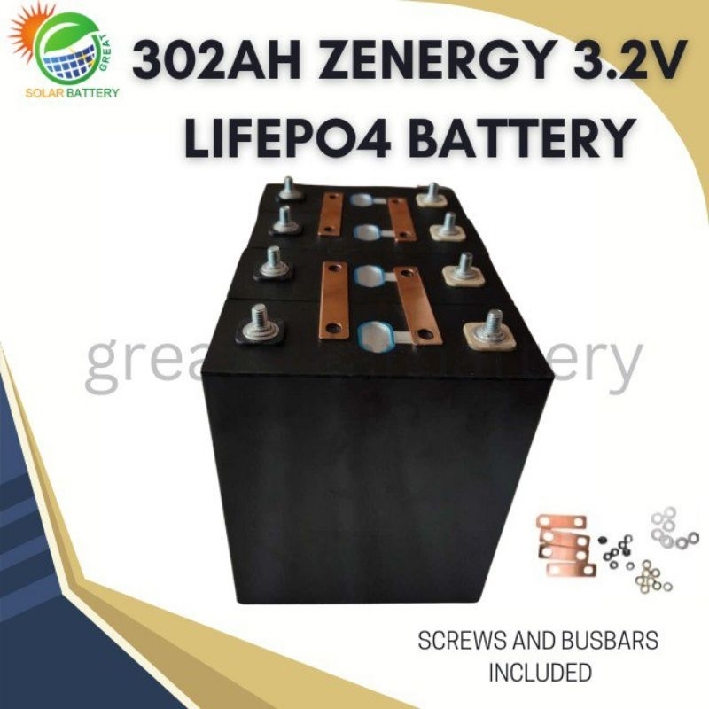 BRANDNEW 302AH ZENERGY 3.2v Prismatic LiFePo4 Battery Cell Energy ...