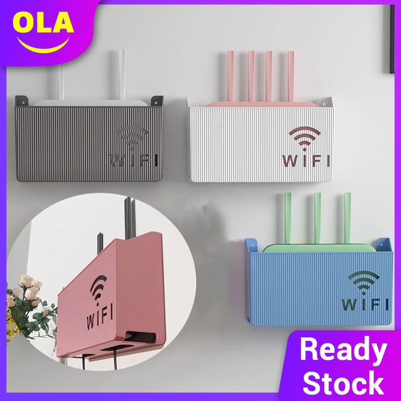 Hanging Router Storage Box WiFi Router Storage Wall Shelf, Wall-Mounted ...