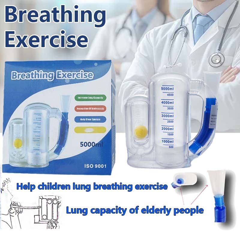 Breathing Trainer Incentive Spirometer 5000ml Lung Exerciser Deep ...