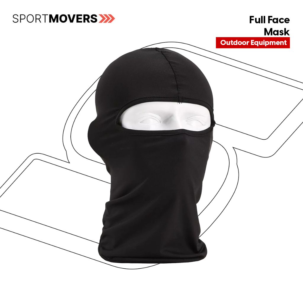 Sportmovers Full Face Mask Dry fit Plain Helmet Mask Motor Cycle Head ...