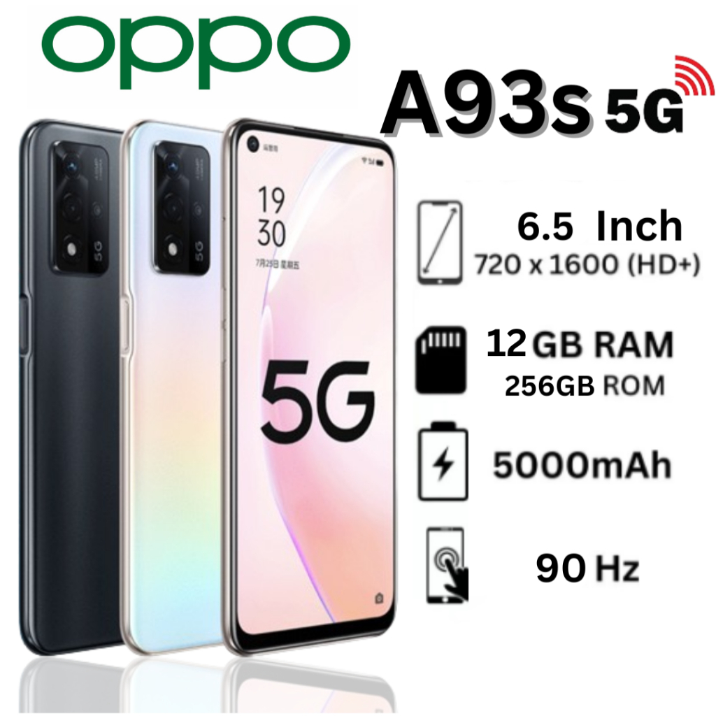 𝑶𝑷𝑷𝑶 A93s (12GB RAM + 256GB ROM) 6.5 Inch 48MP LTE - 3 Year Warranty Original SmartPhones Full ...