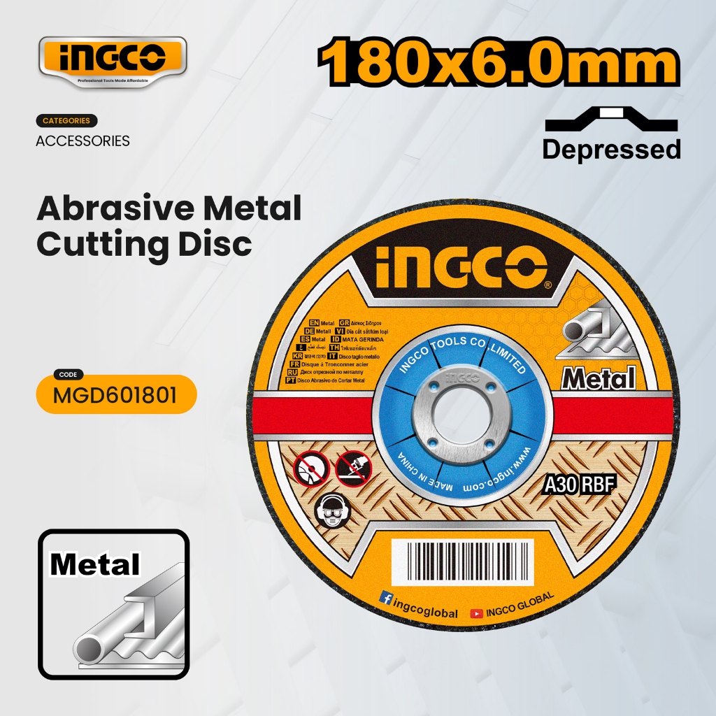 Ingco 7-Inch Abrasive Metal Grinding Cutting Disc MGD601801 (1PC ONLY ...