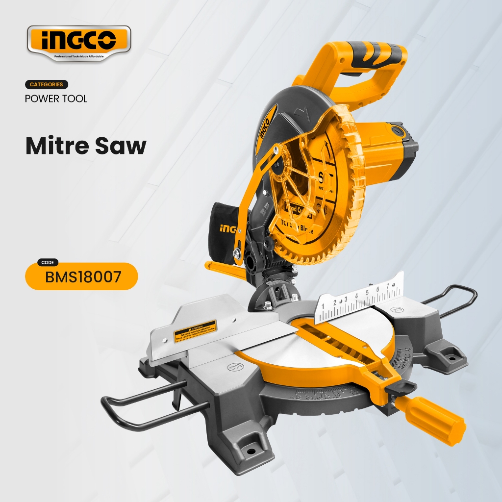 INGCO 10" Miter Mitre Saw Wood Cutter 1800W BMS18007 IPT | Shopee ...