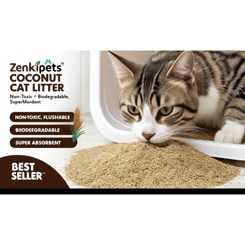 12liters Coco Cat Litter with Charcoal flushable 10days no odor with ...