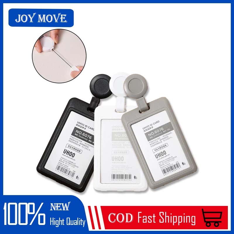 Retractable ID Card Badge Holder Name Tag Holder Clip Pure Color Credit ...