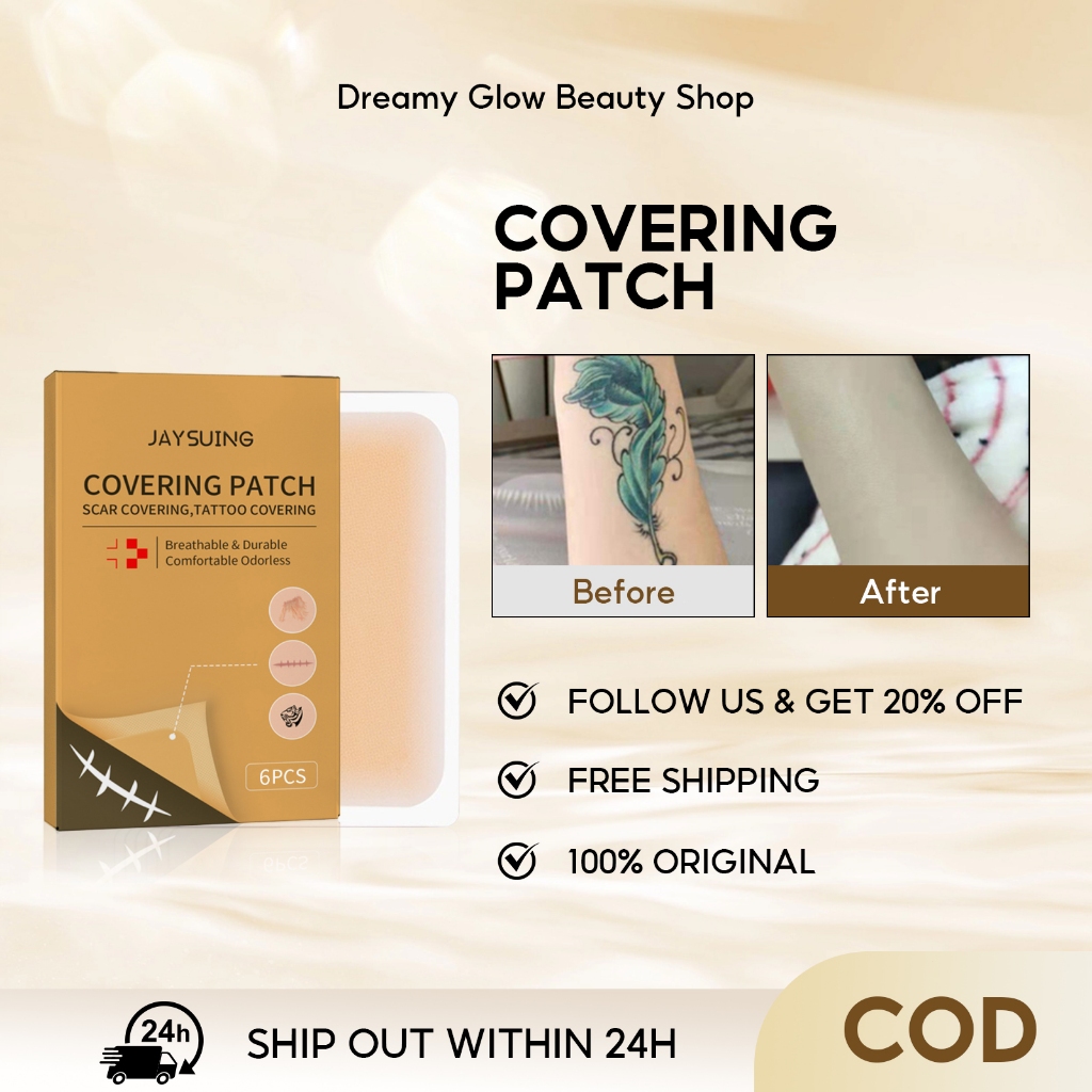 Jaysuing Tattoo Covering Patch 6pcs Skin Invisible Concealer Patch Scar ...