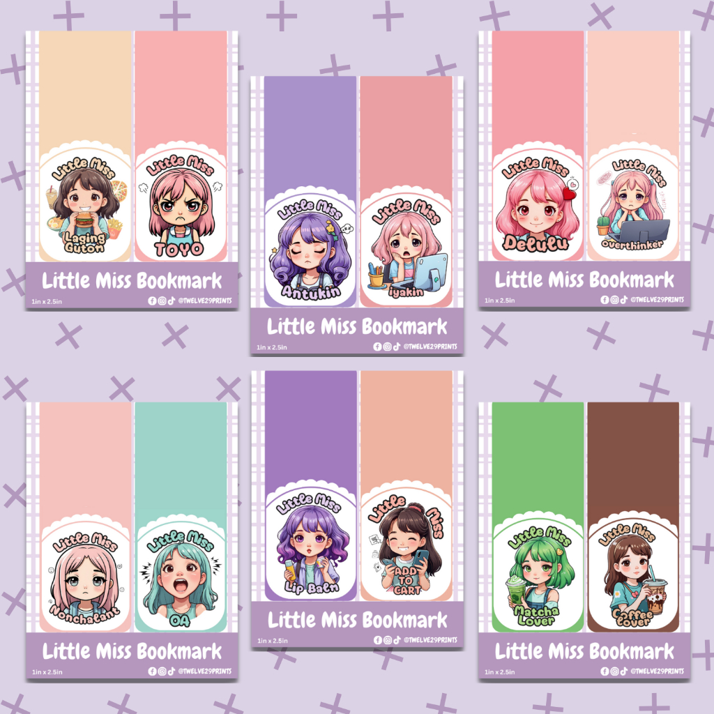 LITTLE MISS MAGNETIC BOOKMARK | LAMINATED | PAGE MARKERS | Shopee ...