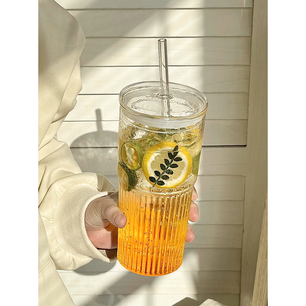 Activebae Borosilicate Glass Cup Korean Style Tumbler Textured with ...