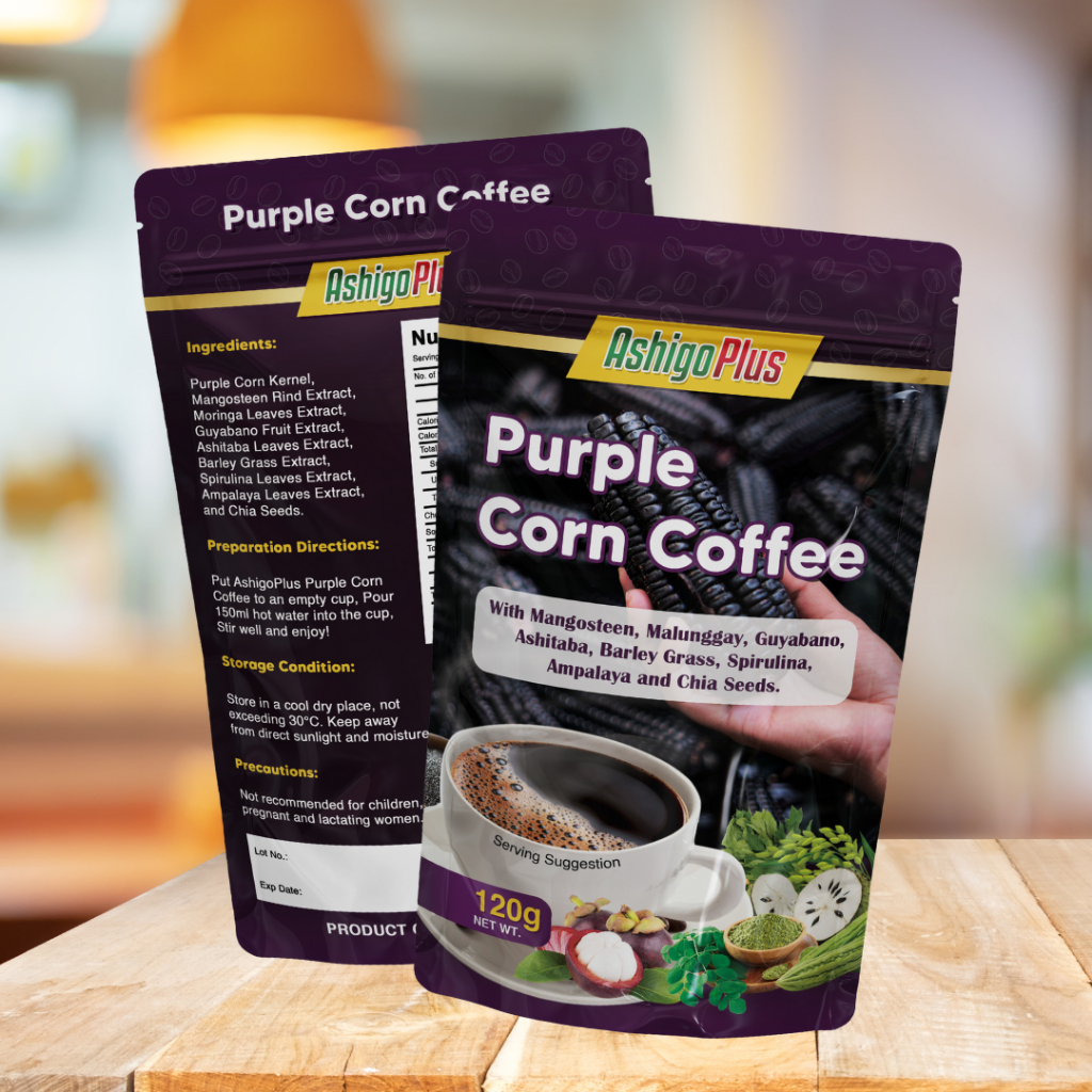 AshigoPlus Purple Corn Coffee 120g Pouch - FDA Approved | Shopee ...