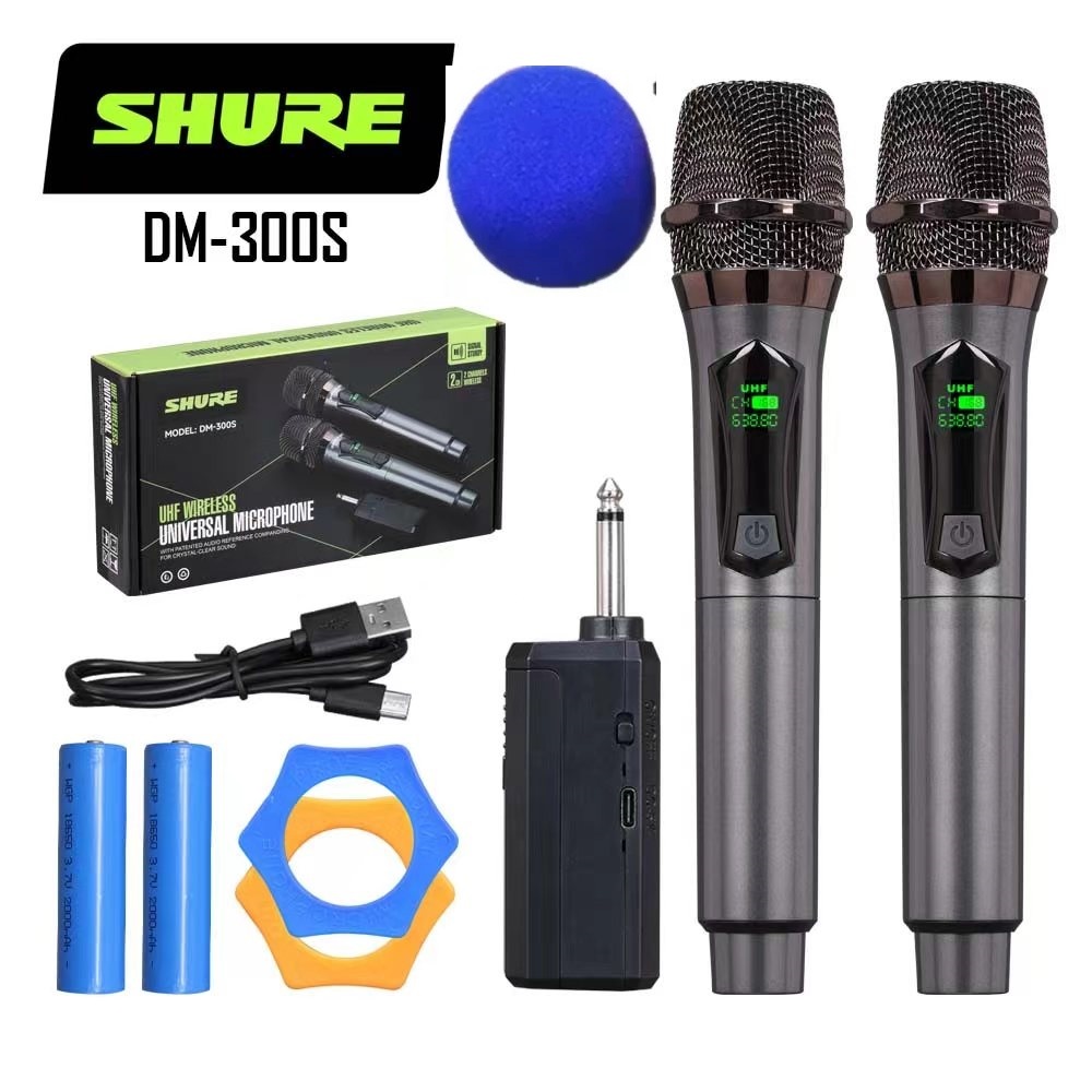 CROWMSTAR SHORE DM-300S Rechargeable Wireless Karaoke Microphone Dual ...