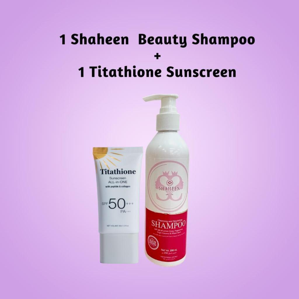 Shaheen Beauty Bundle of Titathione and Shampoo Sunscreen plus hair ...