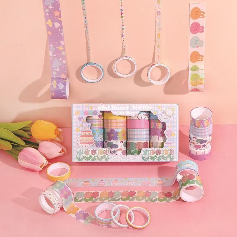 20 Rolls Of Hand Account Tape Cute Cartoon Washi Sticker Tape | Shopee Philippines