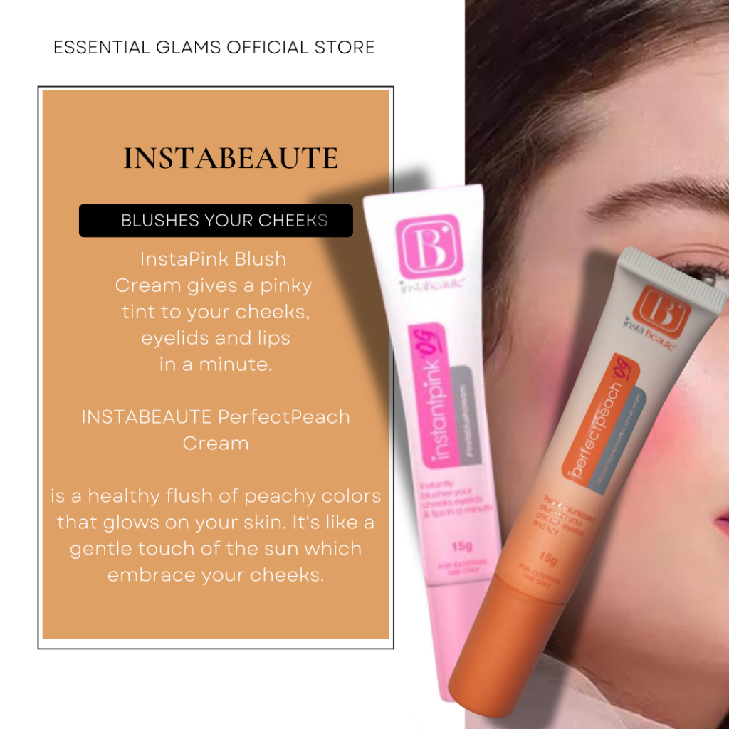 ORIGINAL INSTABEAUTE INSTA PINK CREAM AND PERFECTPEACH CREAM BLUSH FOR ...