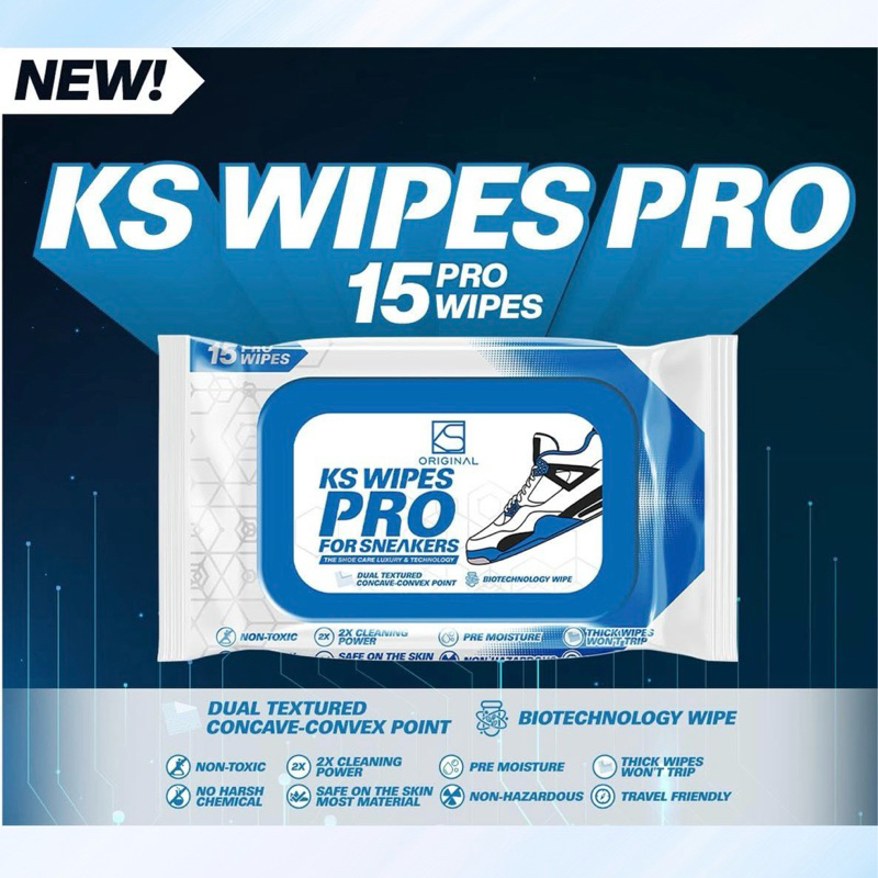 KS Wipes Mini for Sneaker Cleaning White Shoes Best Shoe Care Gentle ...