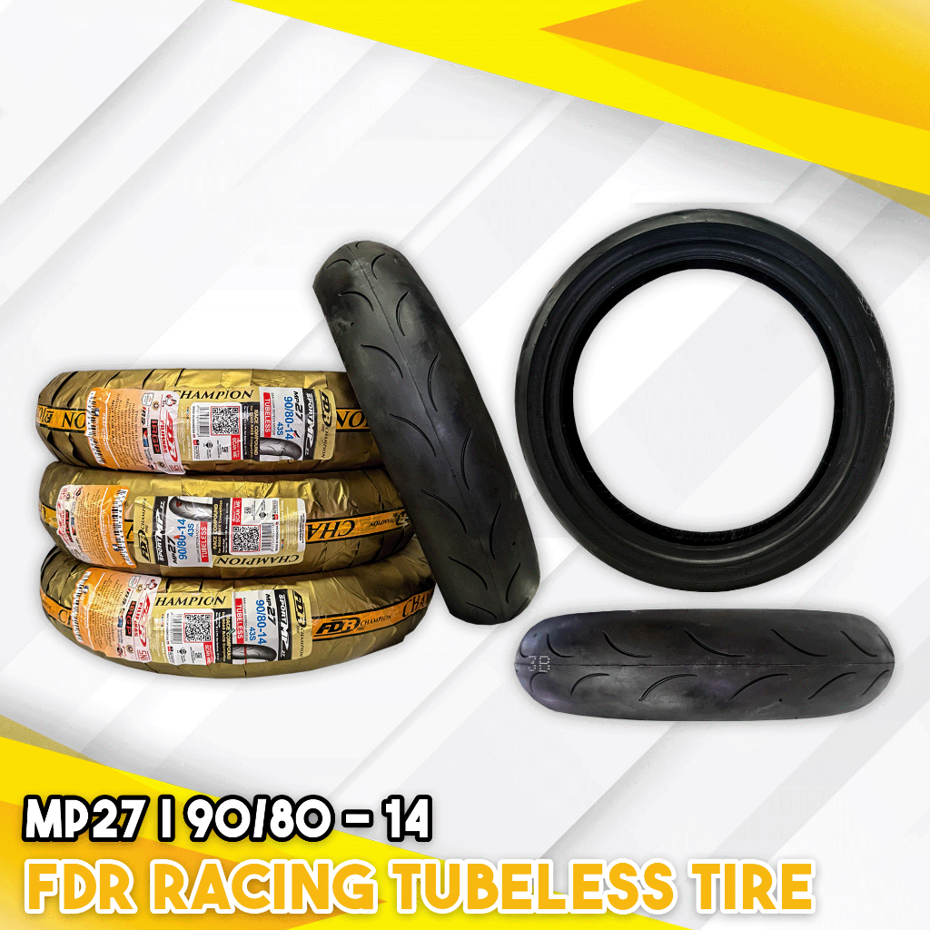 ORIGINAL FDR MP27 TUBELESS TIRE 90/80-14 (PER PIECE) | Shopee Philippines