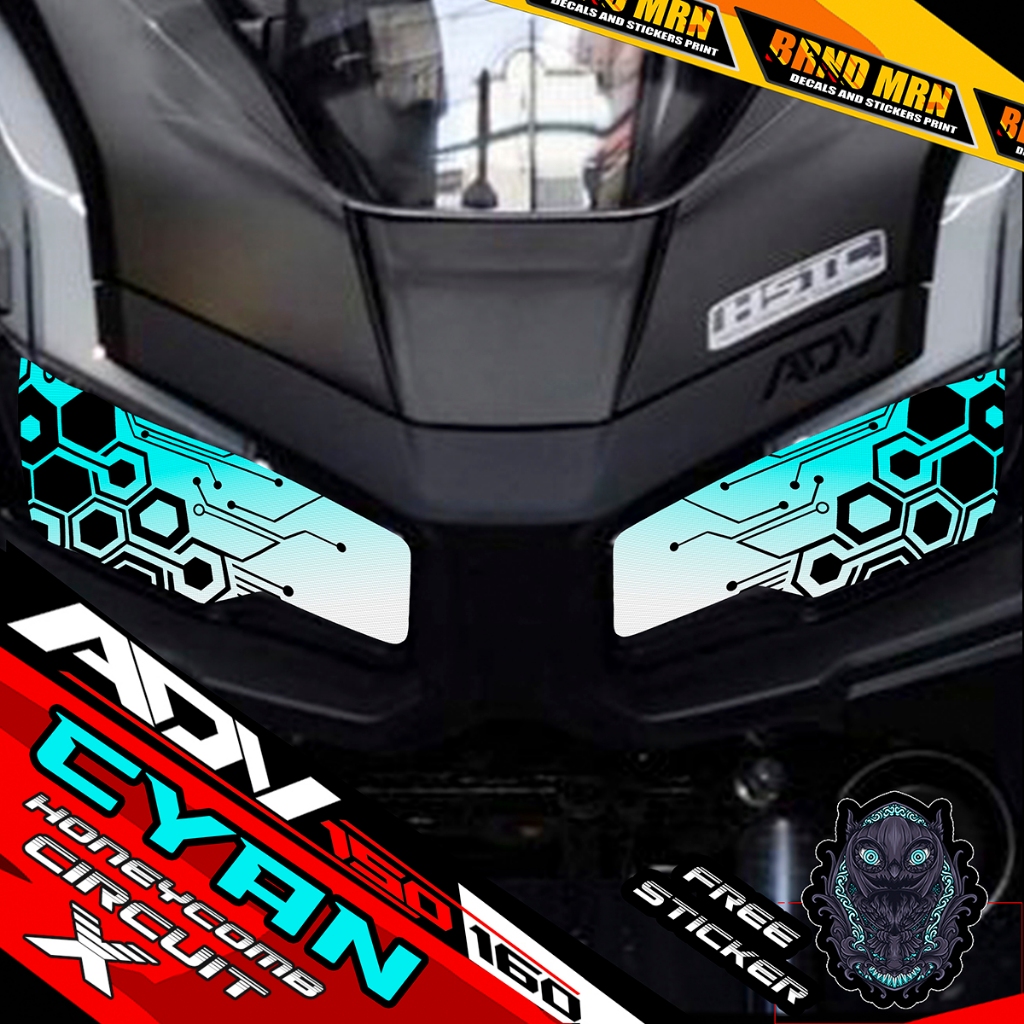 HONDA ADV 150/160 HEADLIGHT HONEYCOMB X CIRCUIT DECAL STICKER TINT ...