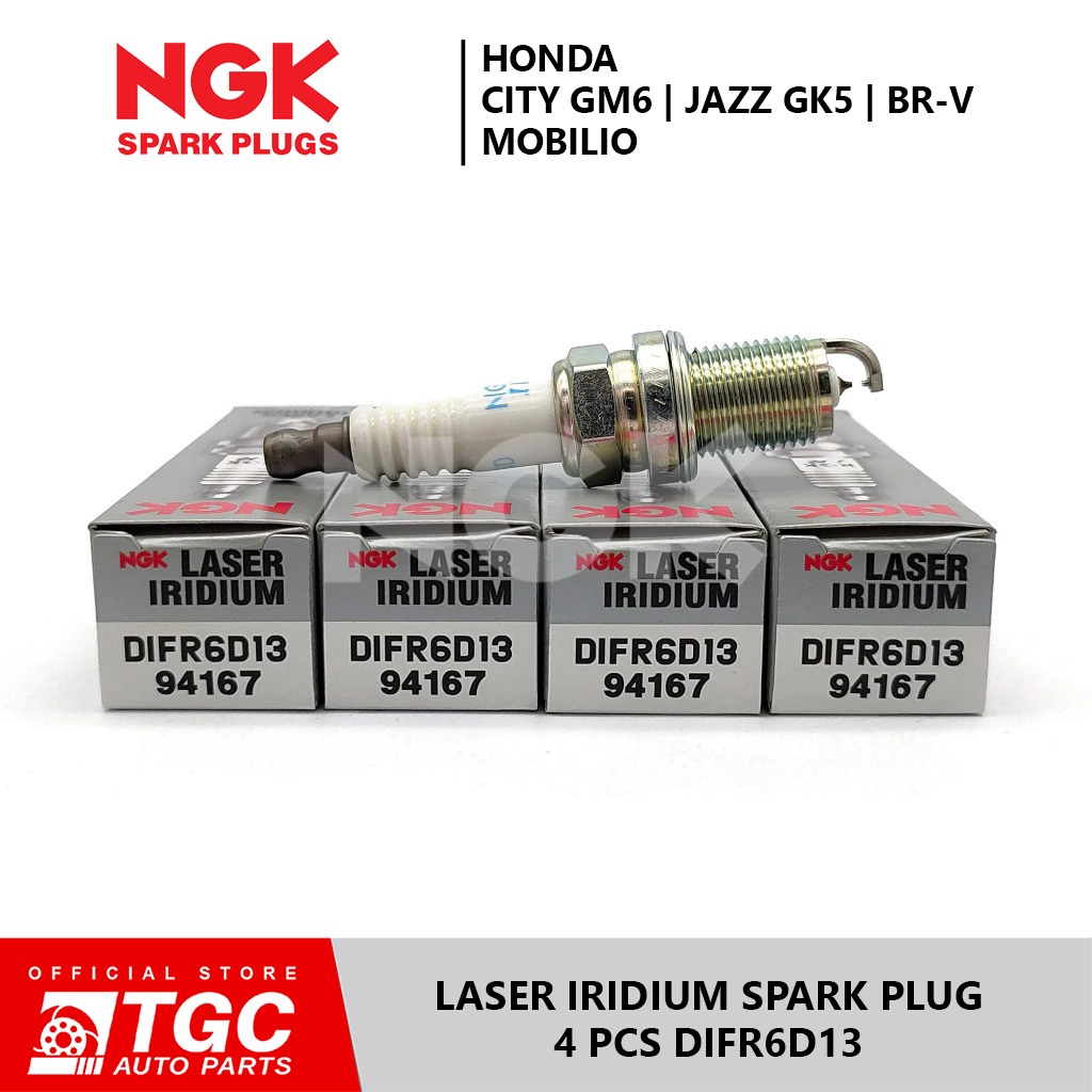 NGK Spark Plug Laser Iridium Honda City GM6 / Jazz GK5 / Mobilio / Honda BR-V DIFR6D13 4 Pcs ...
