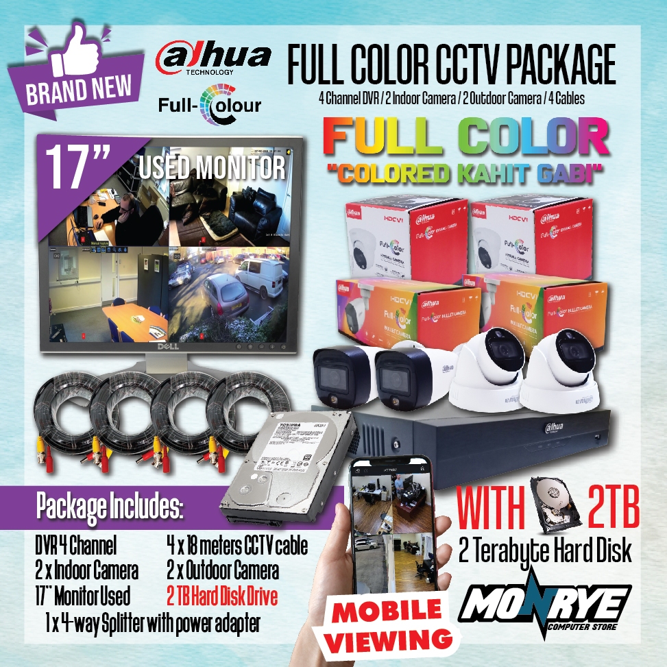 DAHUA FULL COLOR Complete Set / BRAND NEW DVR 4 Channel / WITH HARD ...