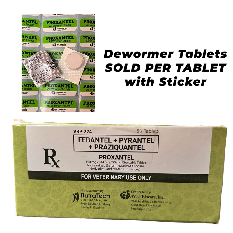 Proxantel Tablets SOLD PER TABLET Dewormer For Pets Anthelmintic ...