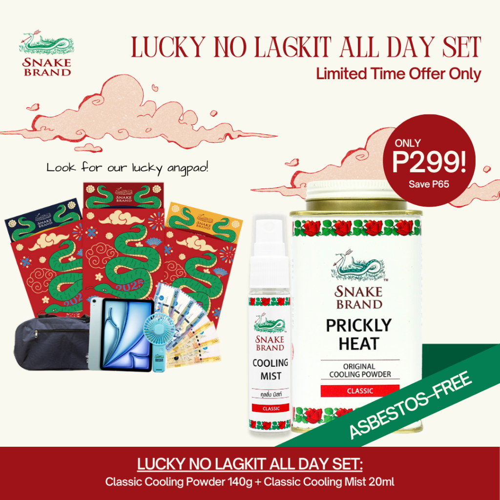 Lucky Snake Brand No Lagkit All Day Set (Powder 140g, Cooling Mist 20ml ...