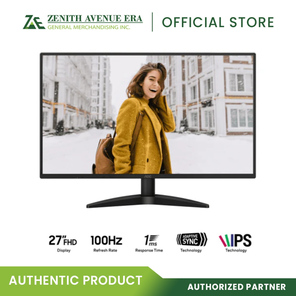 AOC 27B36H 27" IPS 3-Side Frameless 100hz FHD Monitor | Shopee Philippines