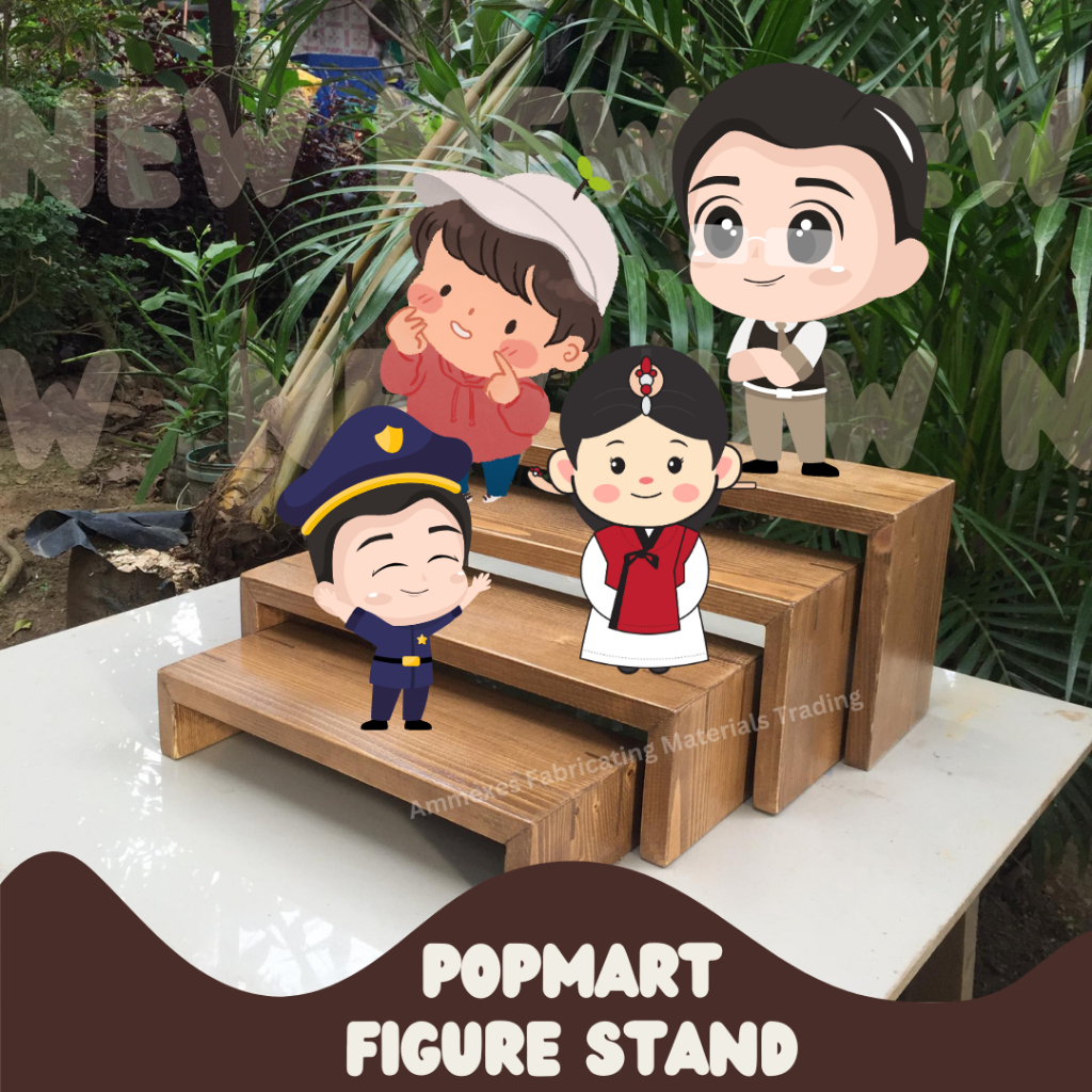 Wooden Popmart/Figurines Riser Set Stand Ladder Display Riser | Shopee ...