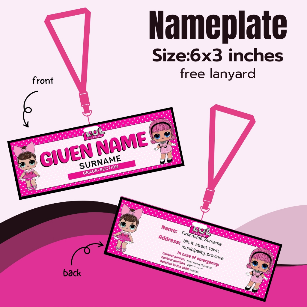 NAMETAG NAMEPLATE CHARACTERS 1pc laminated with free lanyard | Shopee ...
