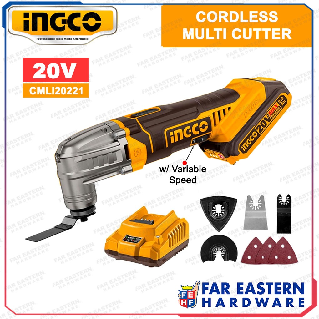 INGCO Cordless Oscillating Multi Tool 20V Oscillator Multitool CMLI2001 ...