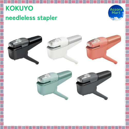 KOKUYO Stapler, needle-less stapler, Harinacs Handy, 10 sheets, blue ...