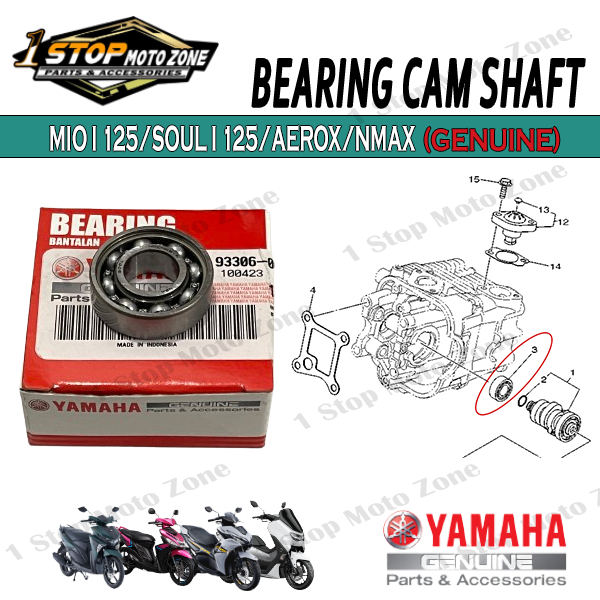 CAMSHAFT BEARING 6001 SMALL FOR MIO I 125/ MSI 125/NMAX/AEROX (93306-001X9) YAMAHA GENUINE PARTS ...