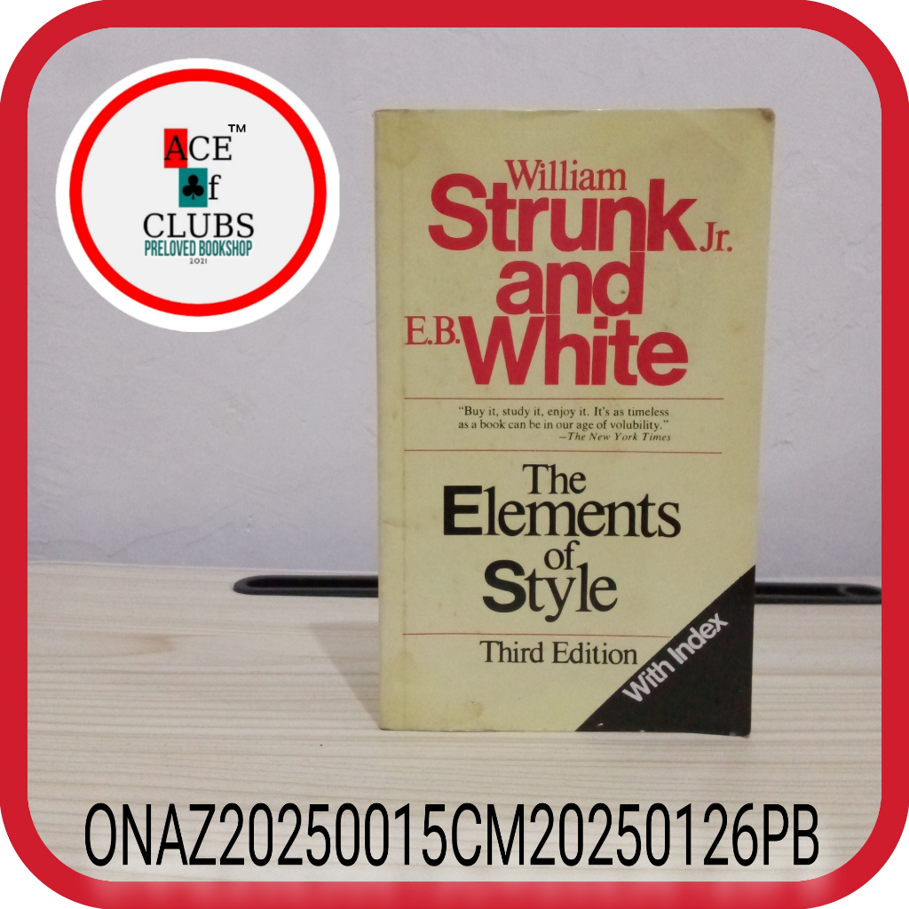 The Elements of Style book by William Strunk Jr and E.B White (Preloved ...