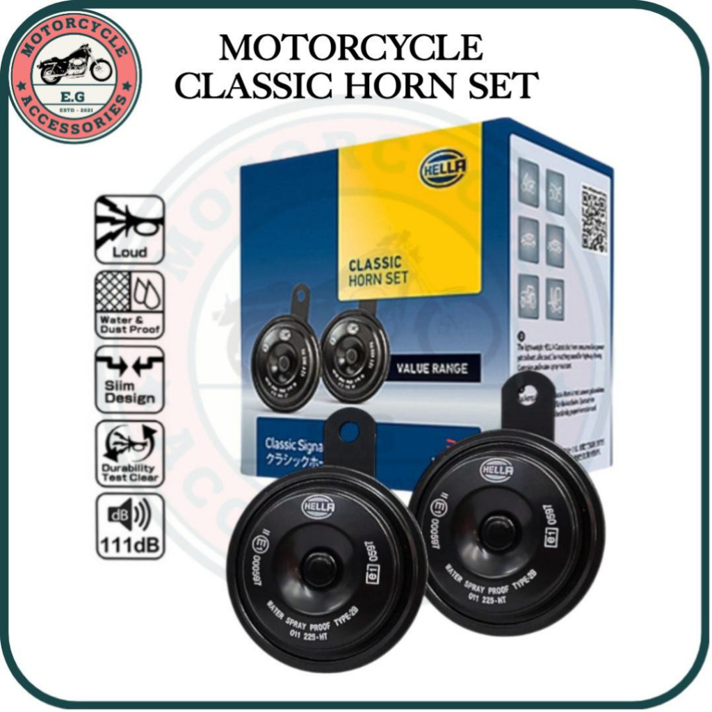 E.G Horn Classic Horn Set Value Range for Motorcycle and Cars 12V 2Pcs ...