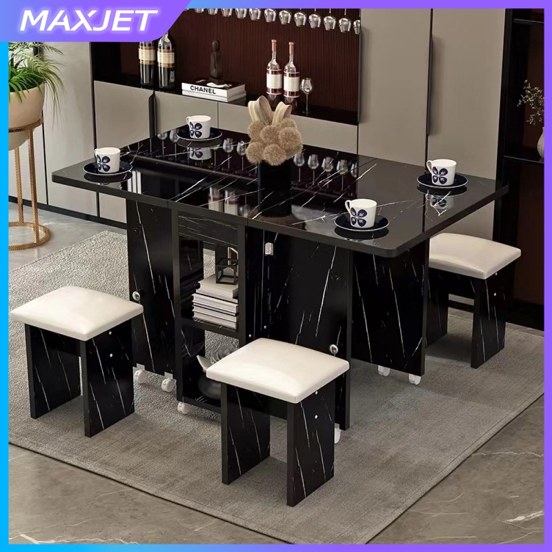 Dining Table Movable Folding Dining Table Multifunctional Retractable ...