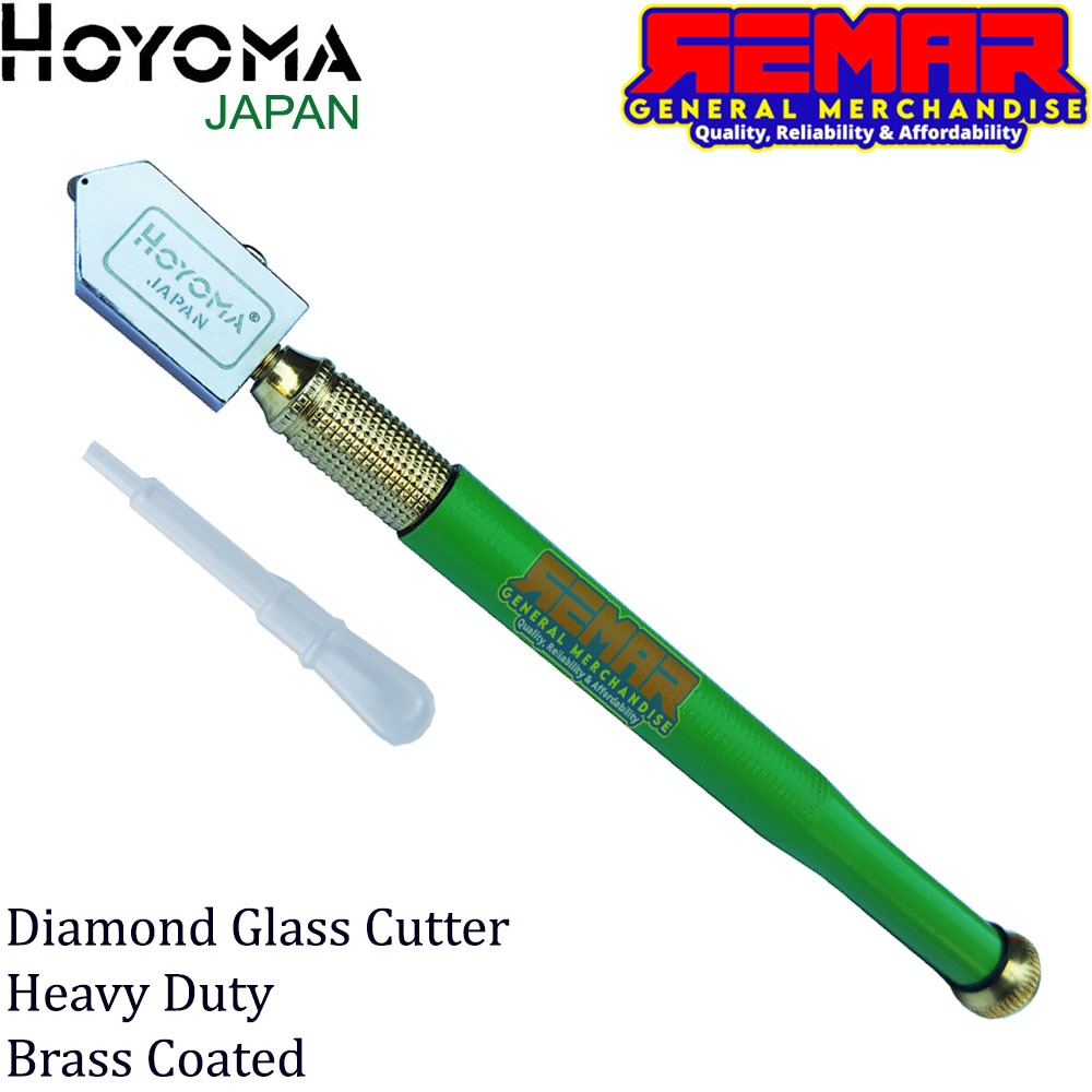 Hoyoma Japan Glass Cutter Diamond Glass Cutter Heavy Duty Brass Coated ...