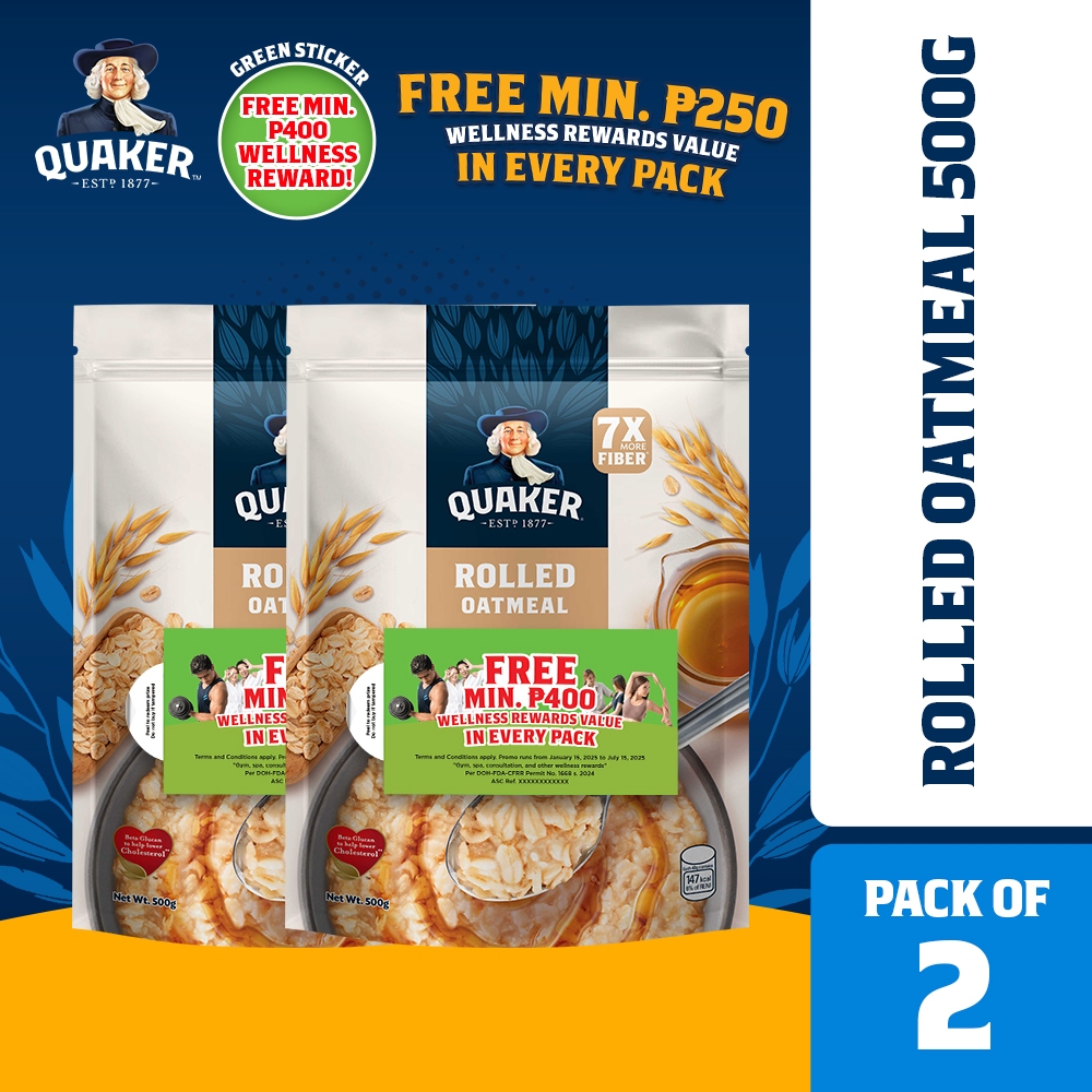 [SURE WIN PROMO] Quaker Rolled Oats 500g - Pack of 2 | Shopee Philippines