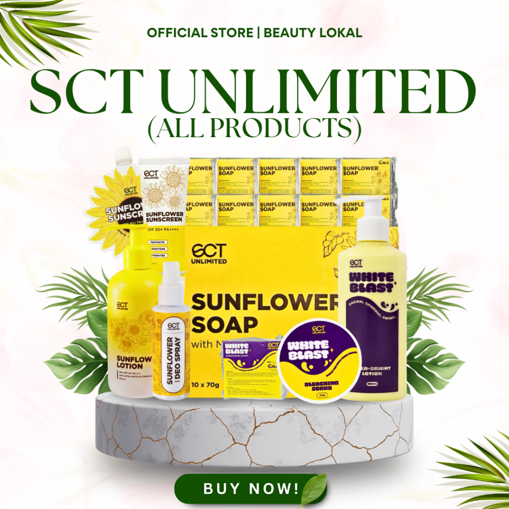 SCT UNLIMTED SUNFLOWER SOAP SUNSCREEN SPF 50+ DEO SPRAY BLEACHING SCRUB ...